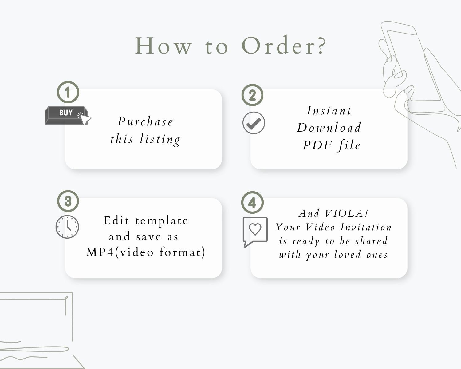 Digital Wedding Invitation Video Template, Black Wedding Suite Invite ...