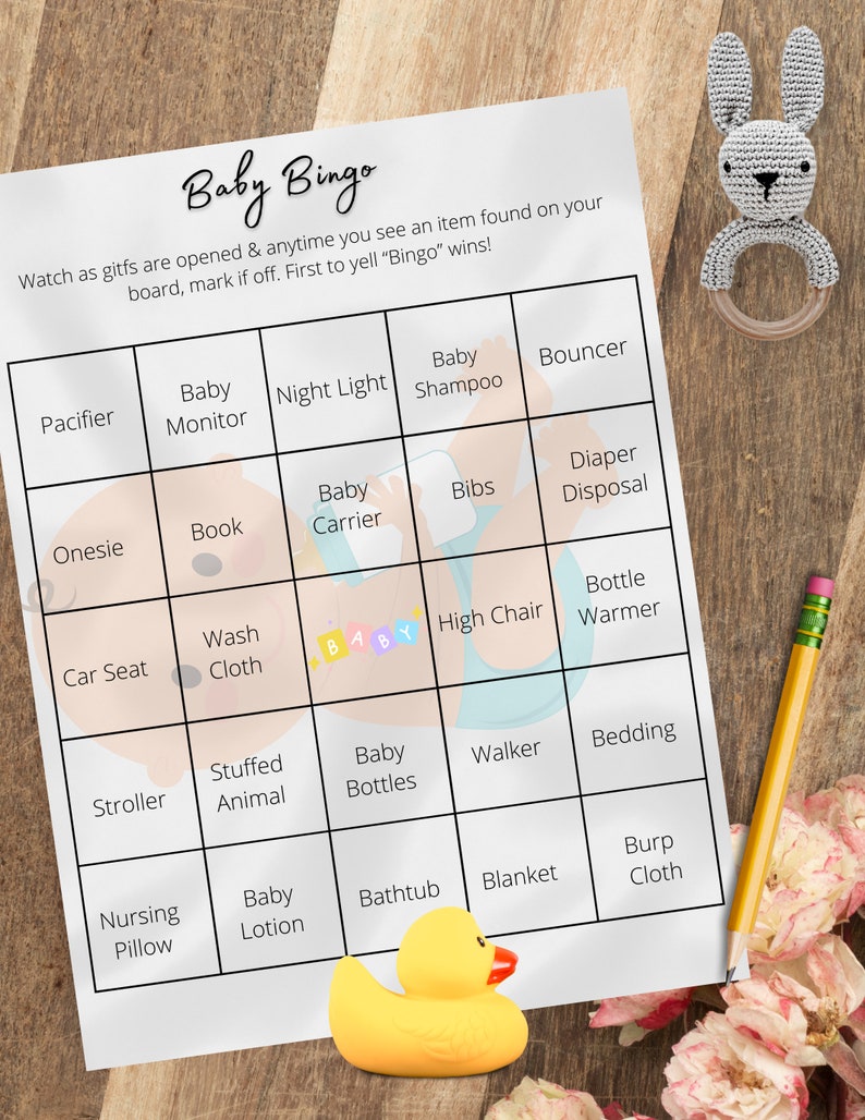 Baby Shower Bingo Game - Etsy