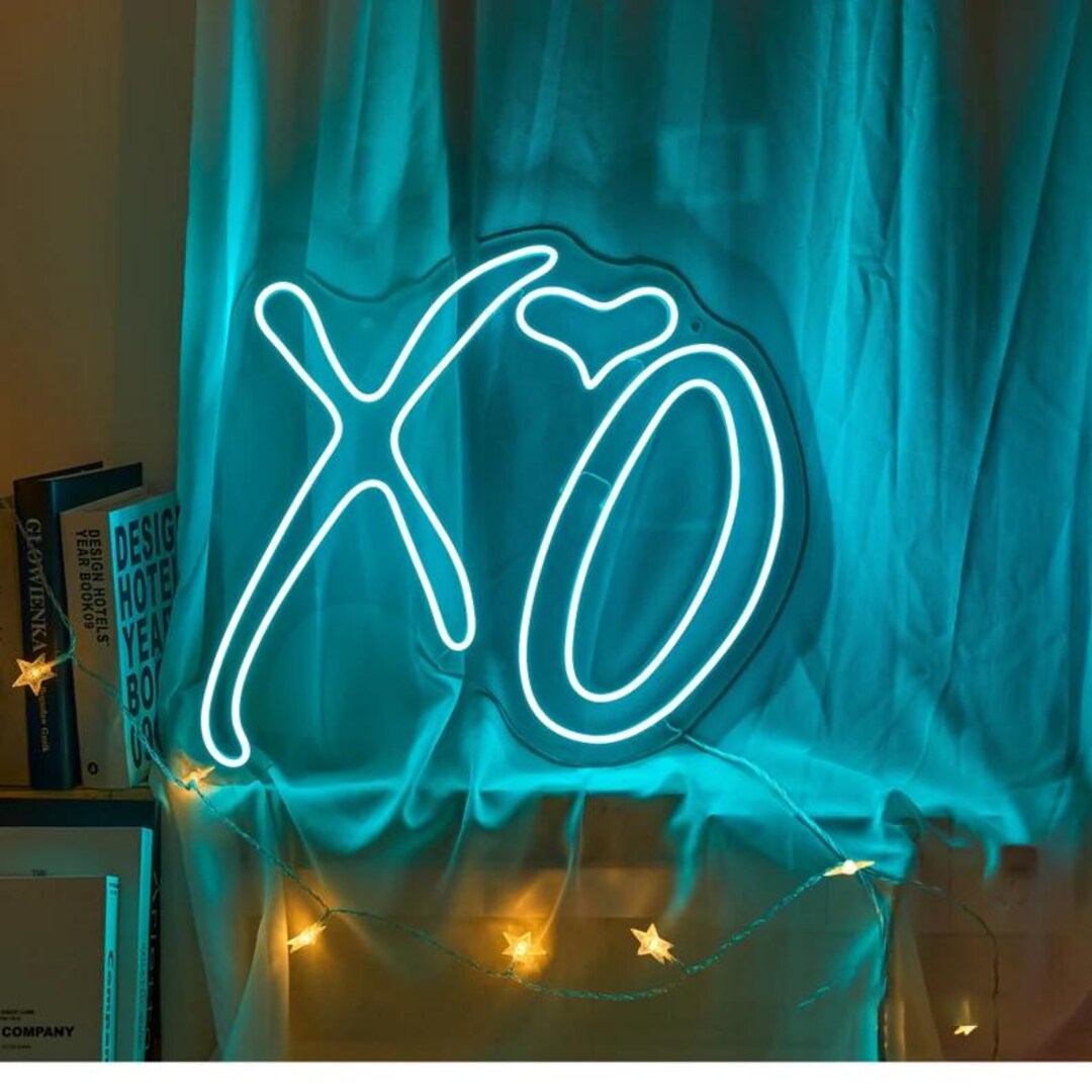 XO Neon Sign With Heart, XO Neon Sign, Valentine's Day Neon Sign ...