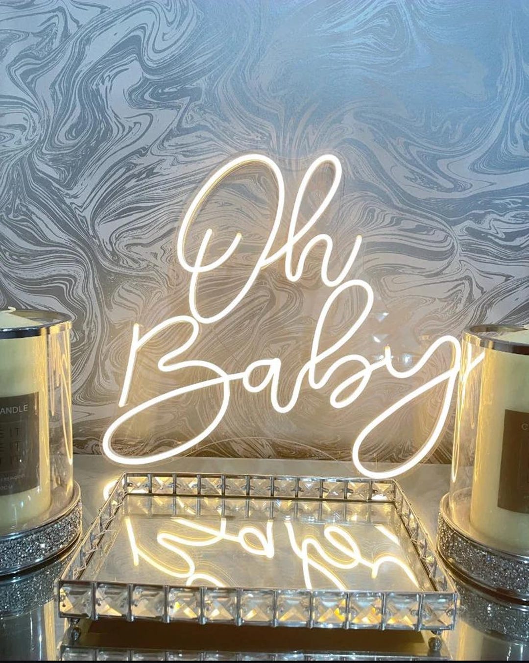 Custom 'oh Baby' LED Neon Sign, Baby Shower Decor - Etsy