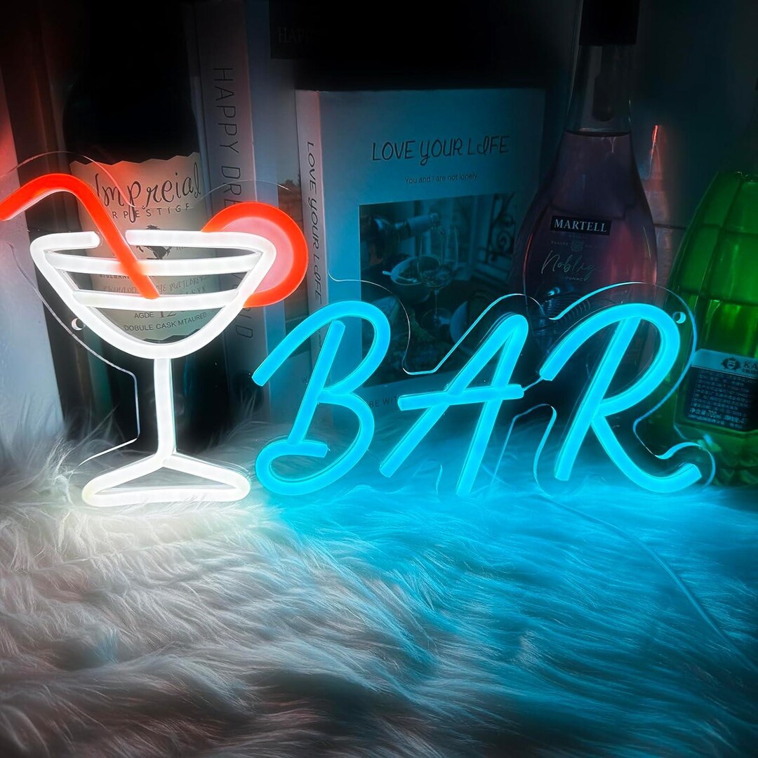 Cocktails Bar Neon Sign, Business Decor Custom Neon Bar Sign, Custom ...