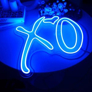 XO Neon Sign, XO Neon Sign With Heart, Custom Neon Sign, Valentine's ...