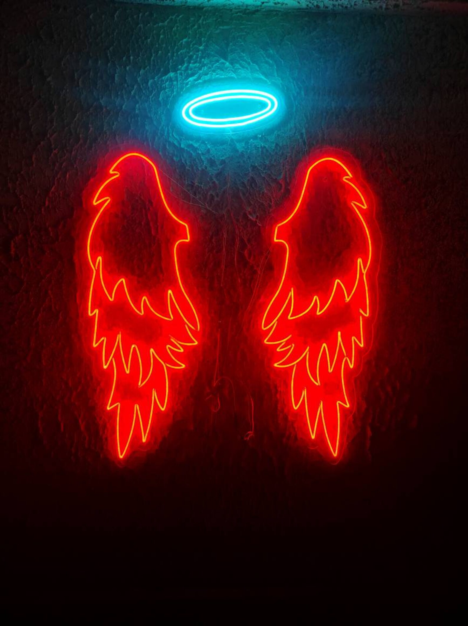 Red Angle Wings custom neon sign for home decor and shop | Etsy