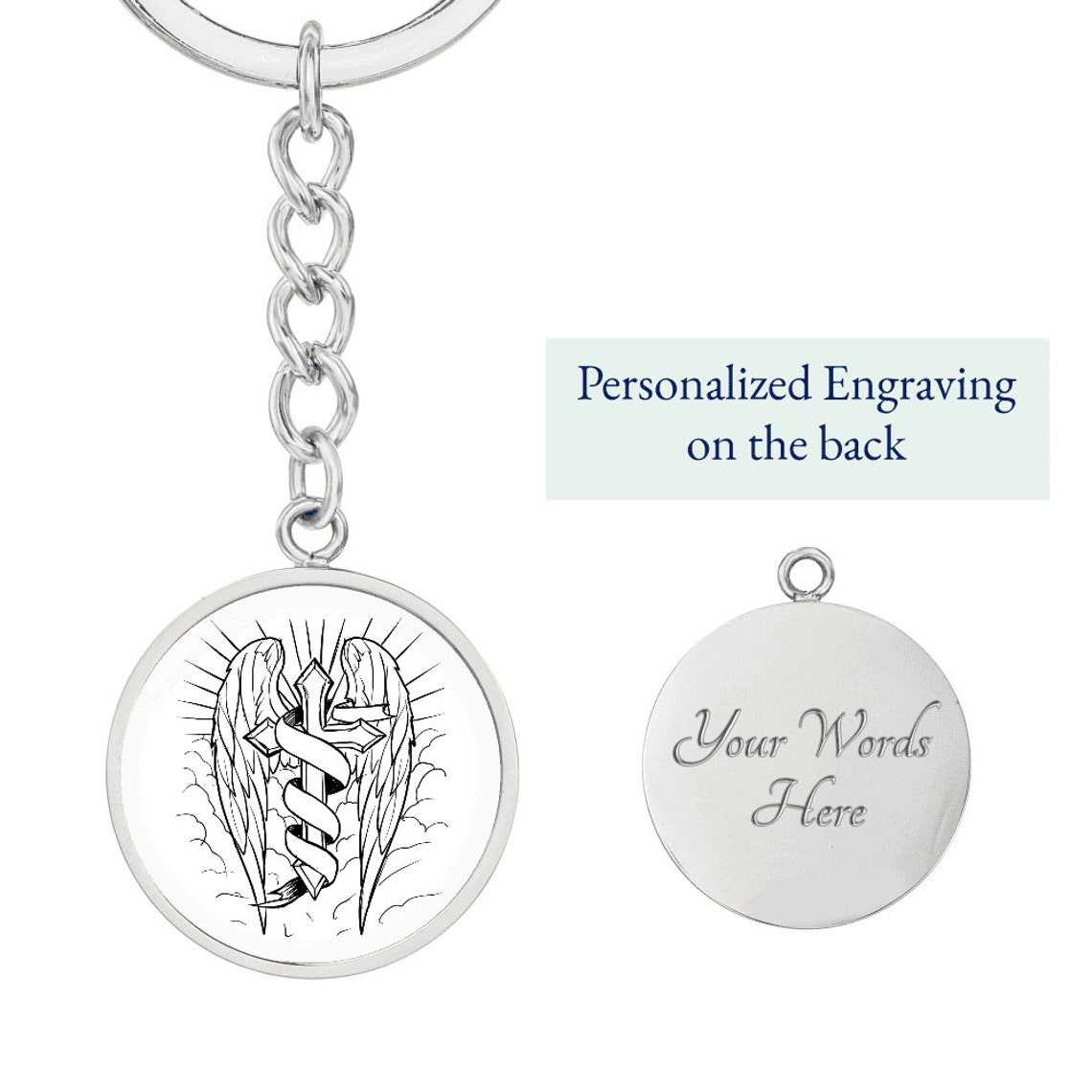 Prayer Keepers Guardian Angel Keepsake Keychain Guardian - Etsy