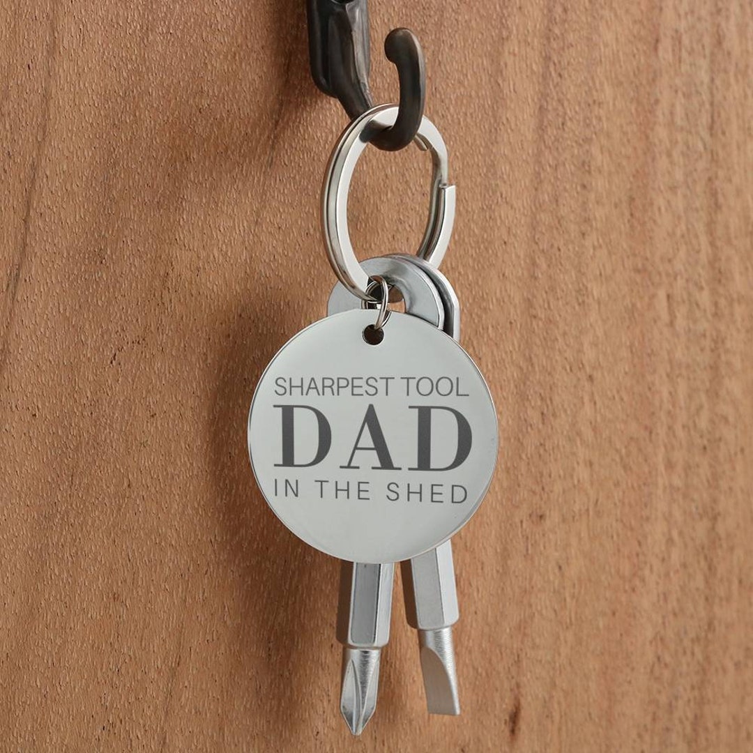 Dad Sharpest Tool in Shed Keychain | Screwdriver Keychain | Gift for ...