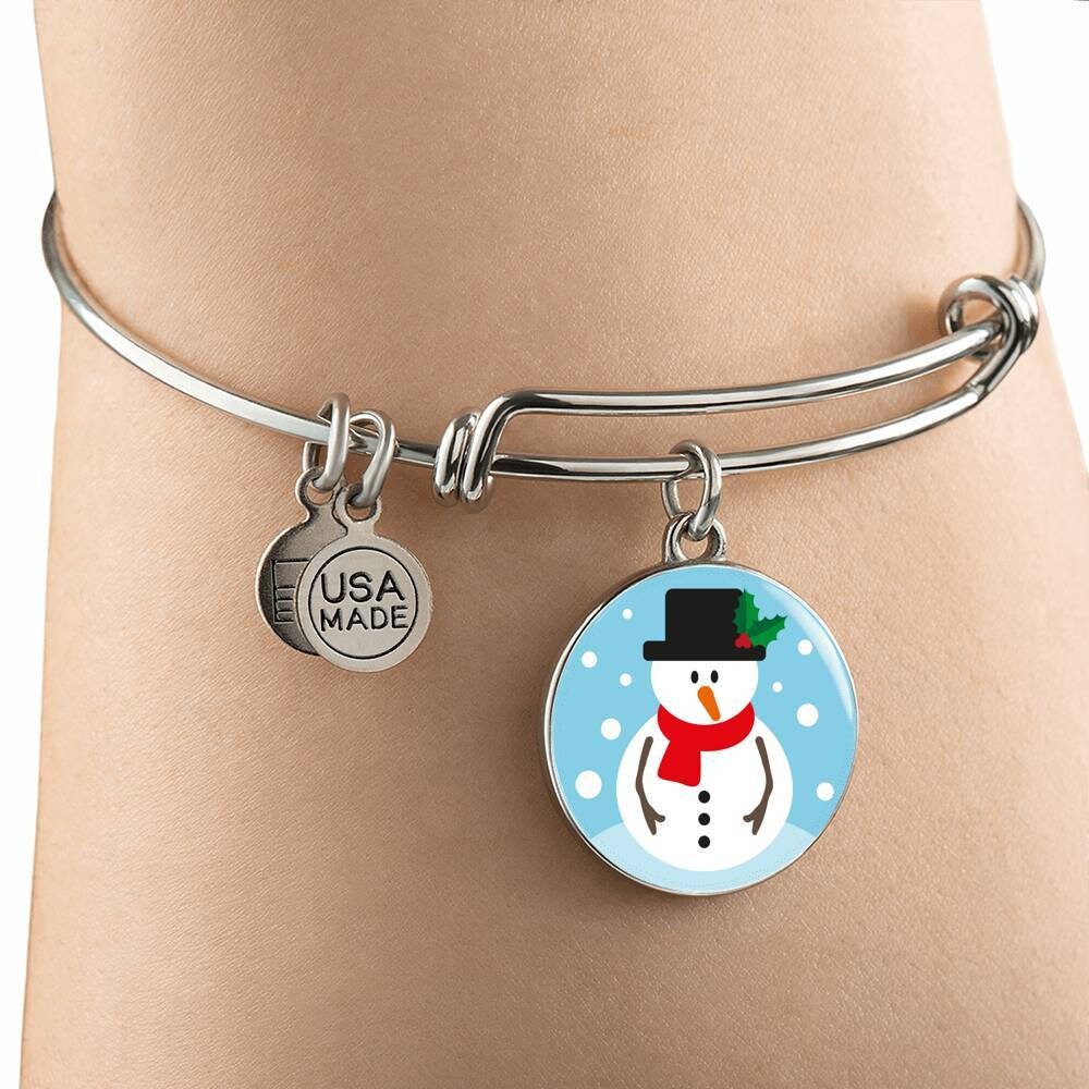 Snowman Charm Bracelet | Snowman Bracelet | Christmas Snowman Gift ...