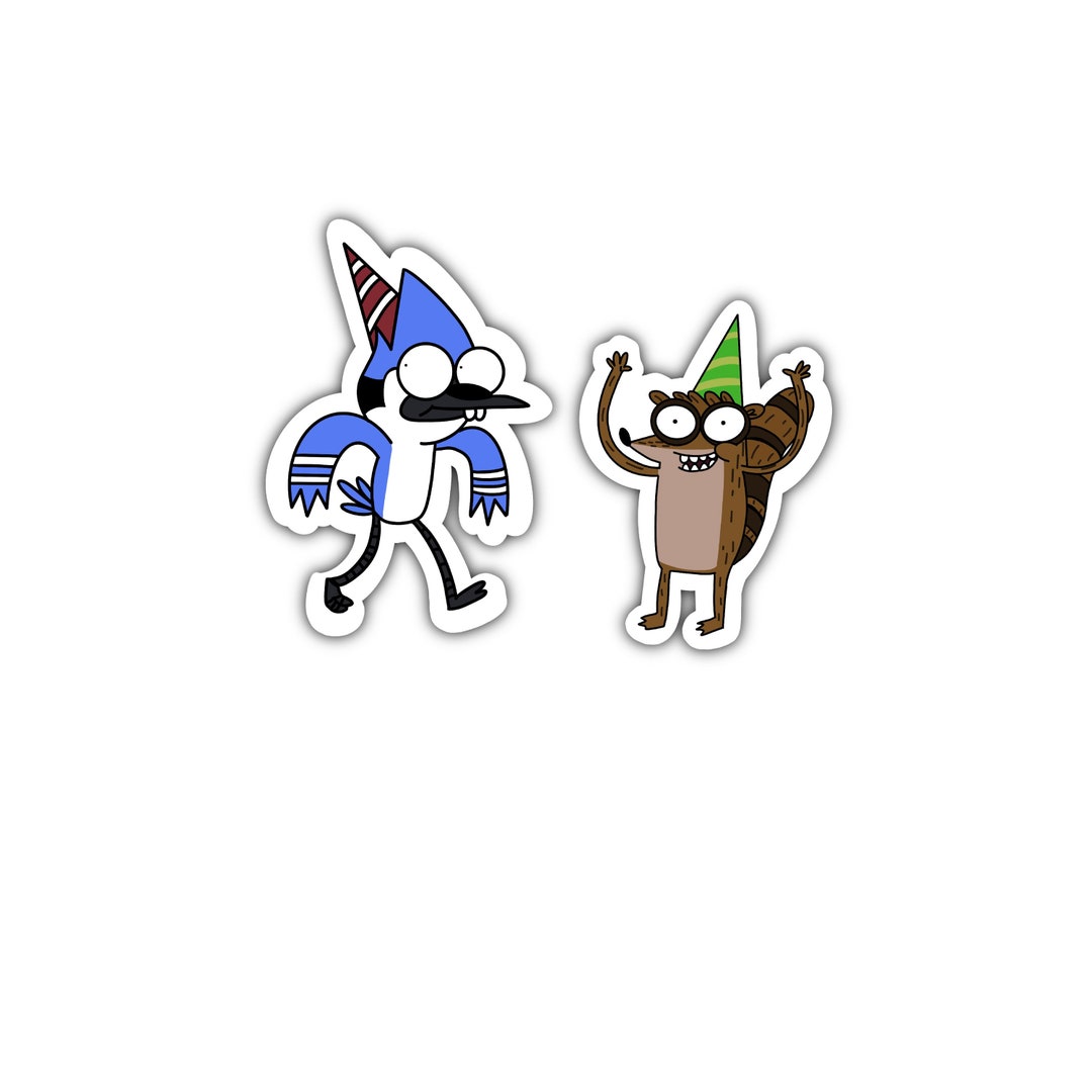 Mini 2 Pack Stickers of Young Mordecai and Rigby - Etsy