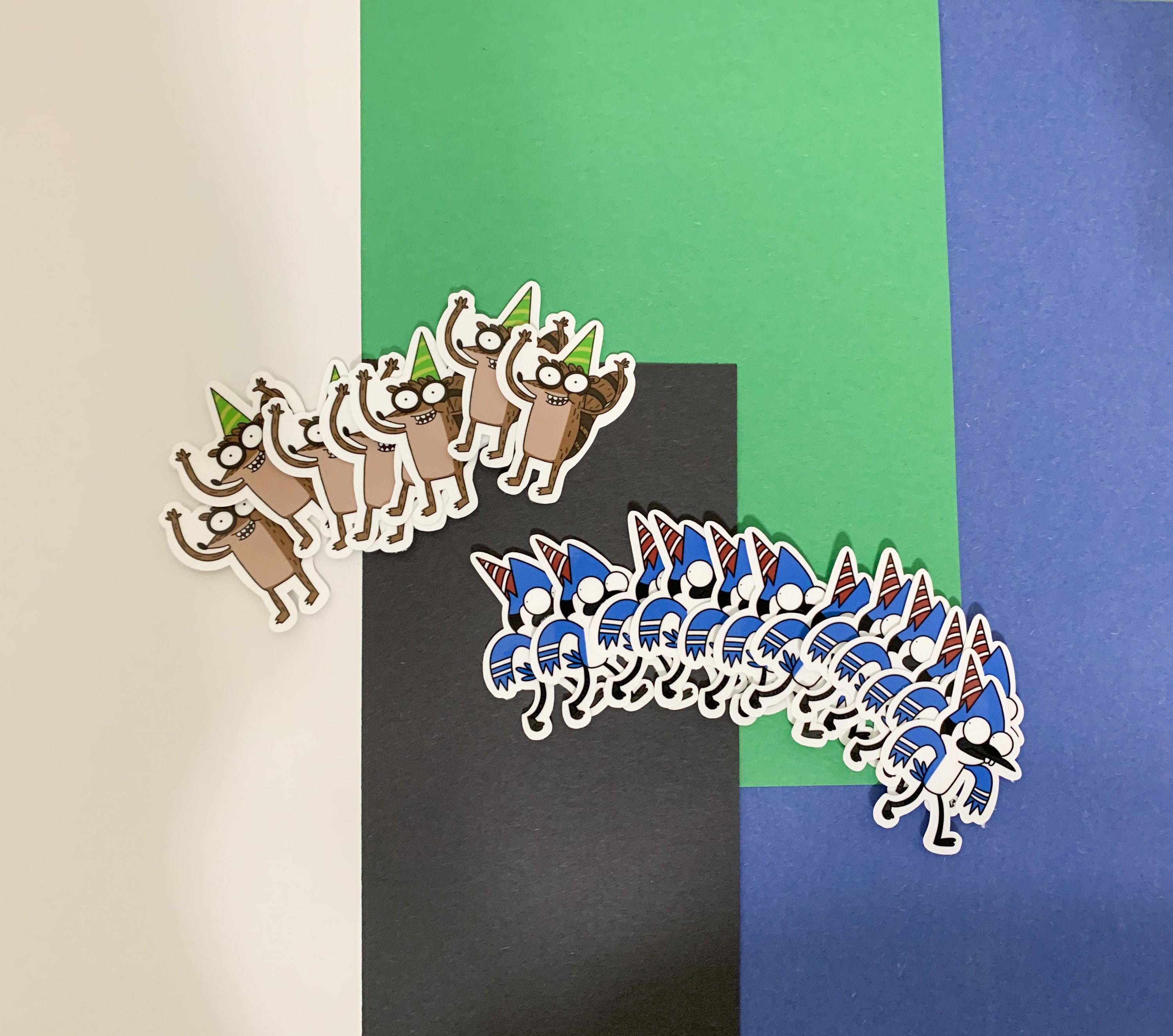 Mini 2 Pack Stickers of Young Mordecai and Rigby | Etsy