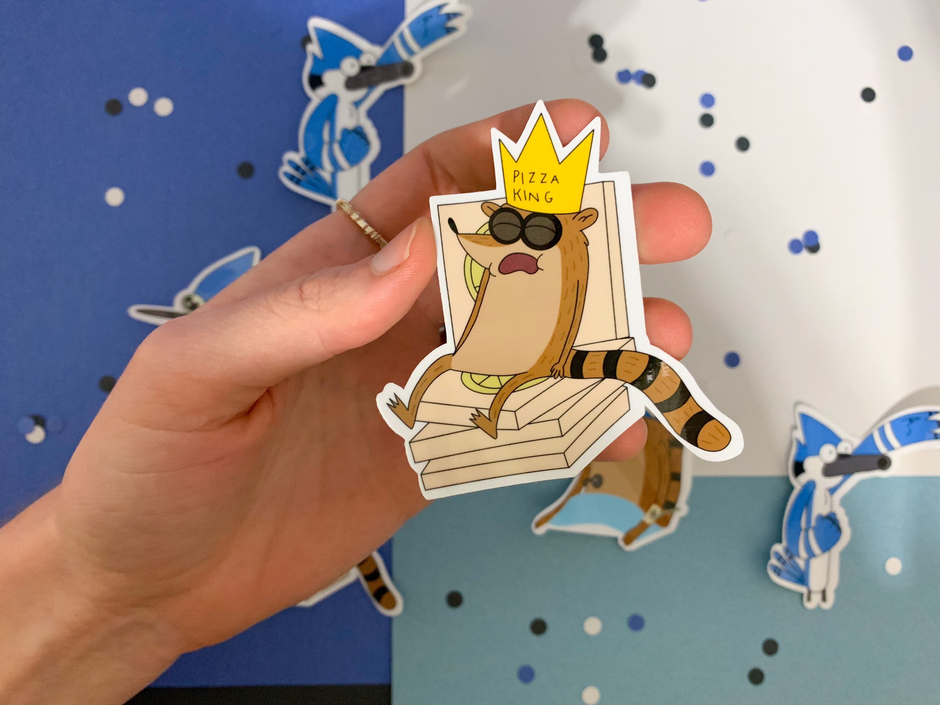 Pizza King Rigby Sticker - Etsy