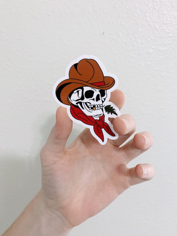 Cowboy Skull Sticker - Etsy