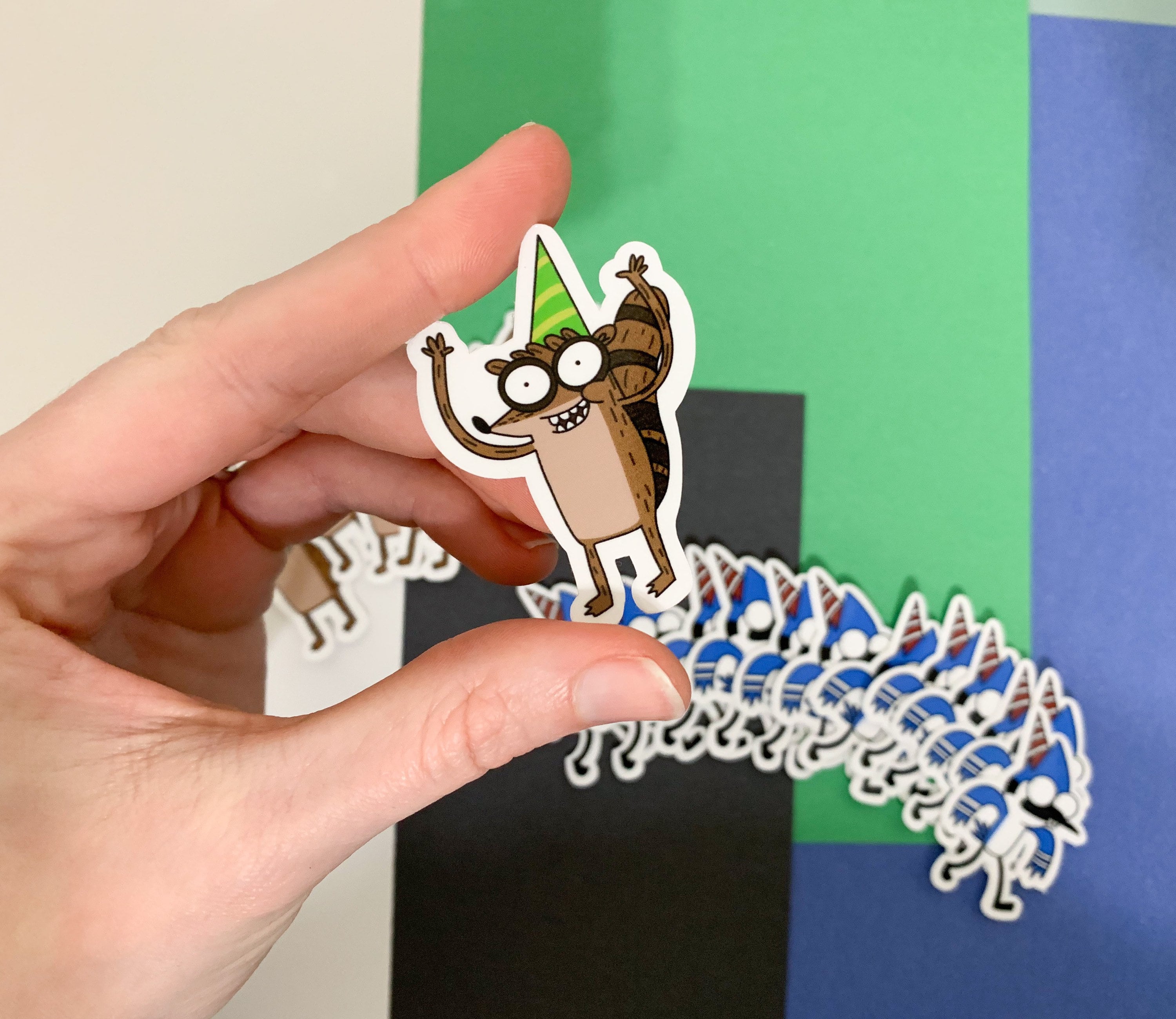 Mini 2 Pack Stickers of Young Mordecai and Rigby | Etsy