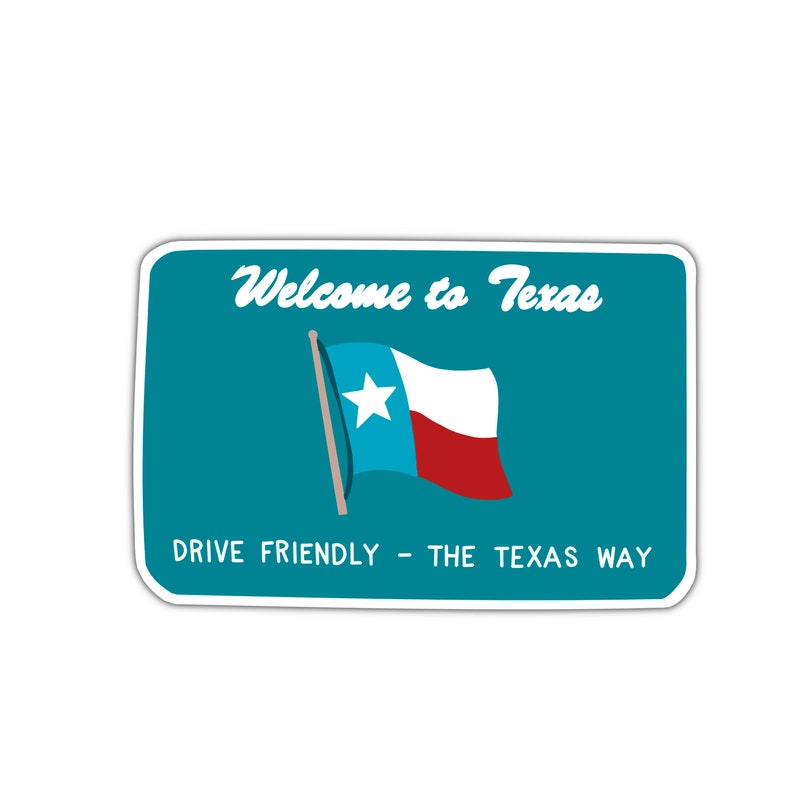 Welcome to Texas State Border Line Sign Sticker - Etsy