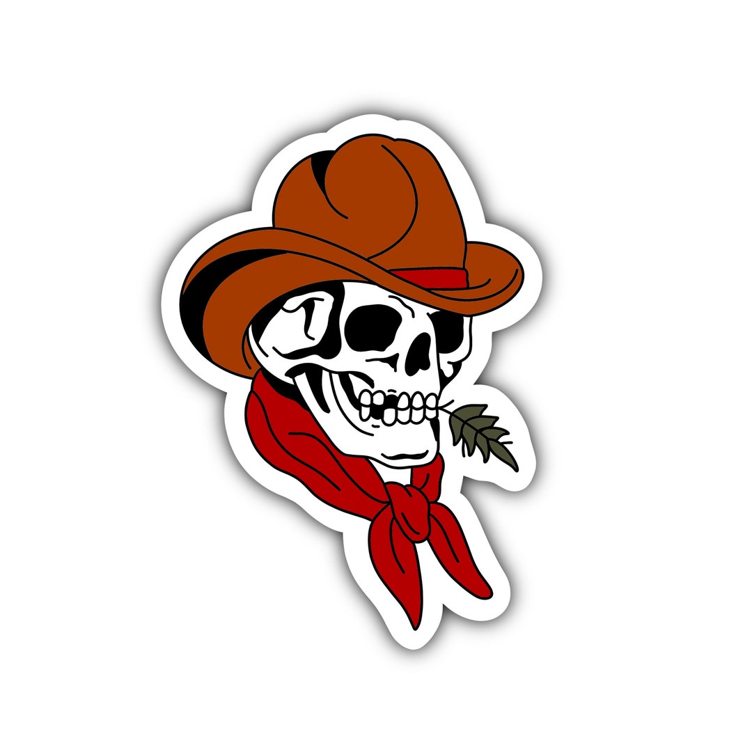 Cowboy Skull Sticker - Etsy