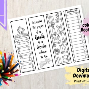 Printable Colouring in Bookmarks - Print at Home, Digital Download ...