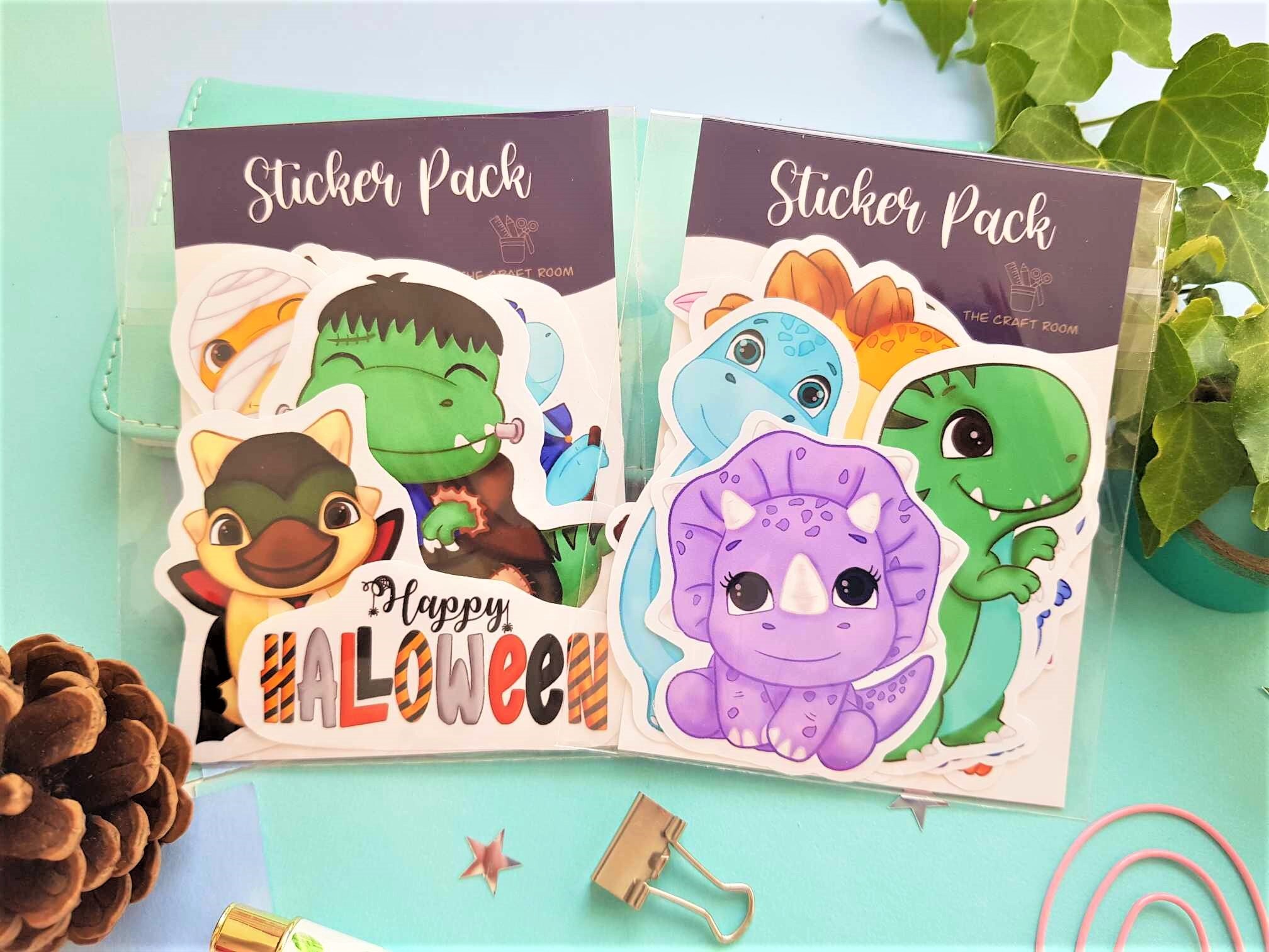 Dinosaur Sticker Pack - Colourful, Cute Dinos, Triceratops, T-rex ...