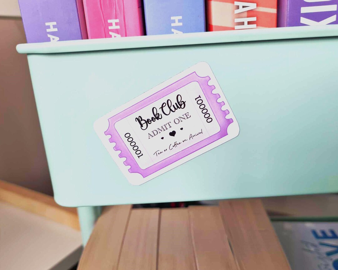 Book Club Book Cart Magnet - Bookish, Quote, Raffle Ticket, Reader ...