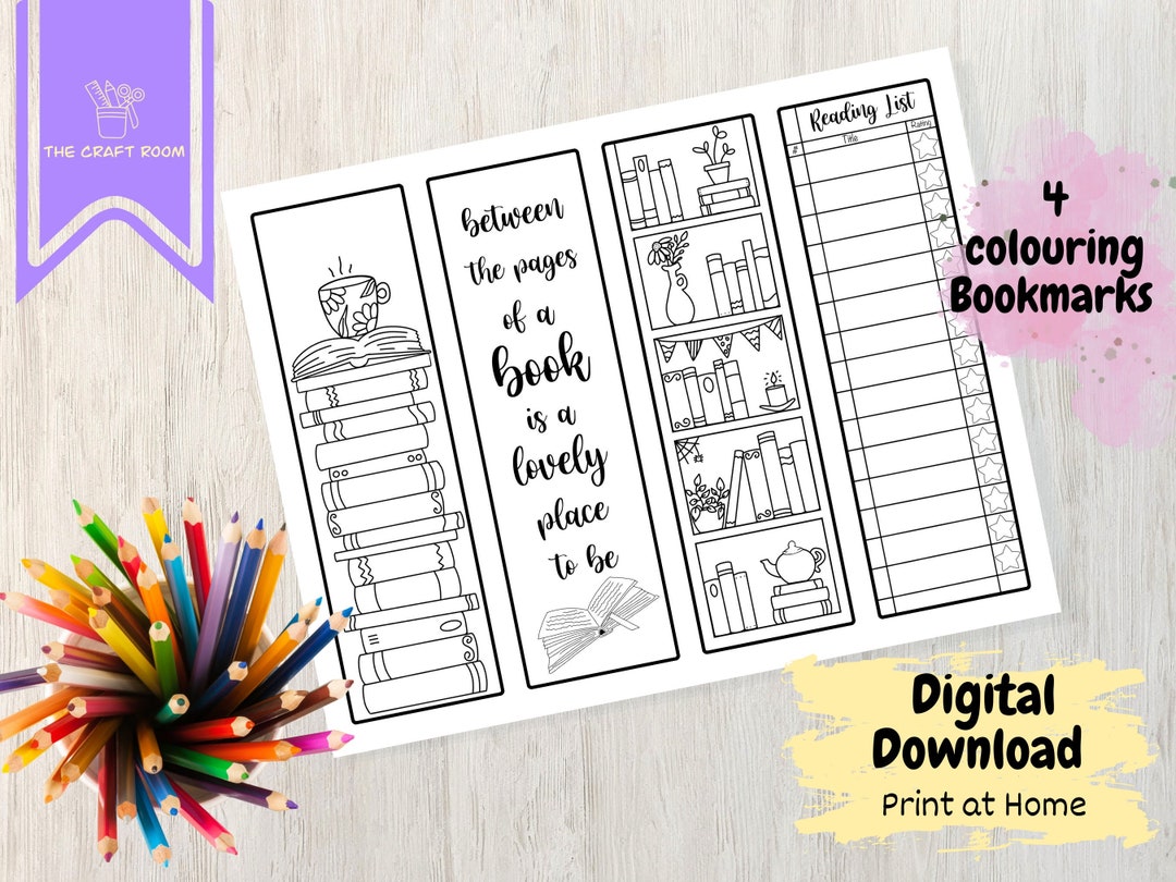 Printable Colouring in Bookmarks - Print at Home, Digital Download ...