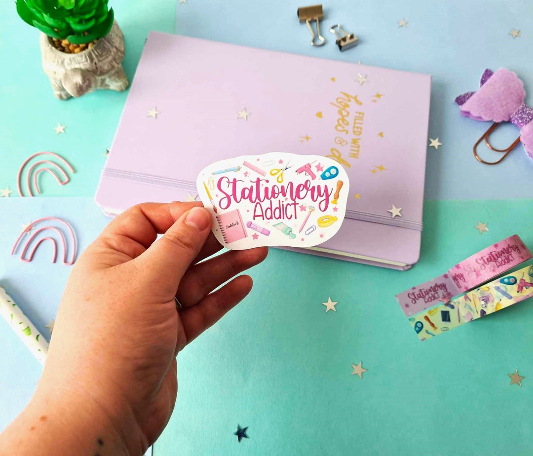 Stationery Addict Die Cut Sticker - Sticker Addict, Small Business ...