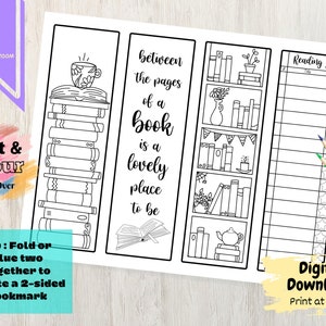 Printable Colouring in Bookmarks - Print at Home, Digital Download ...