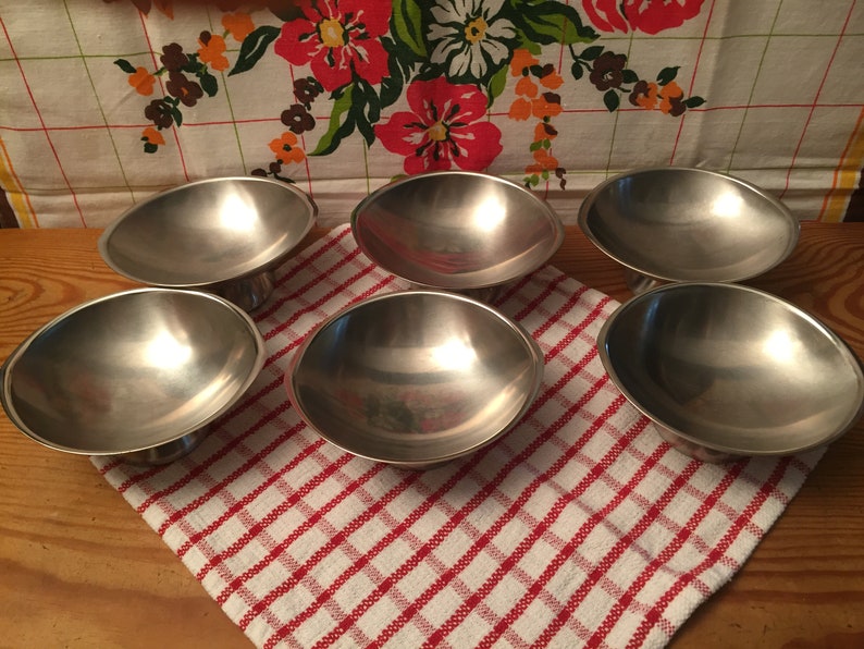 Lot de 6 coupelles à glace en inox Guy Degrenne vintage | Etsy