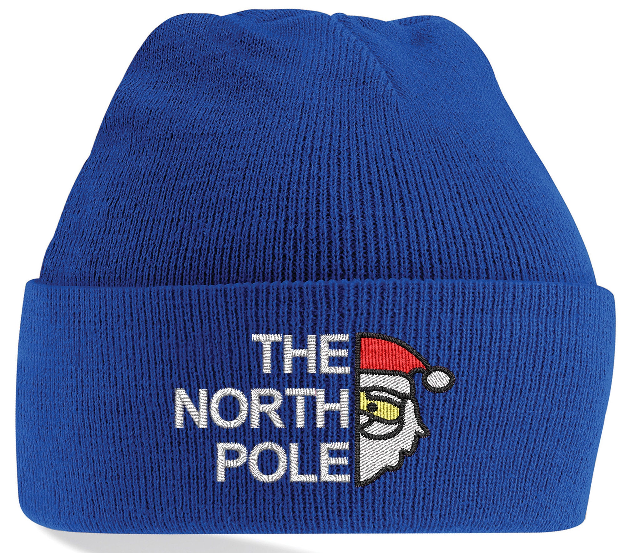 The North Pole Embroidered Christmas Beanie Hat - Etsy