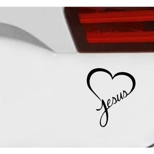 Jesus Heart Vinyl Decal, Car Truck Window Sticker - Etsy