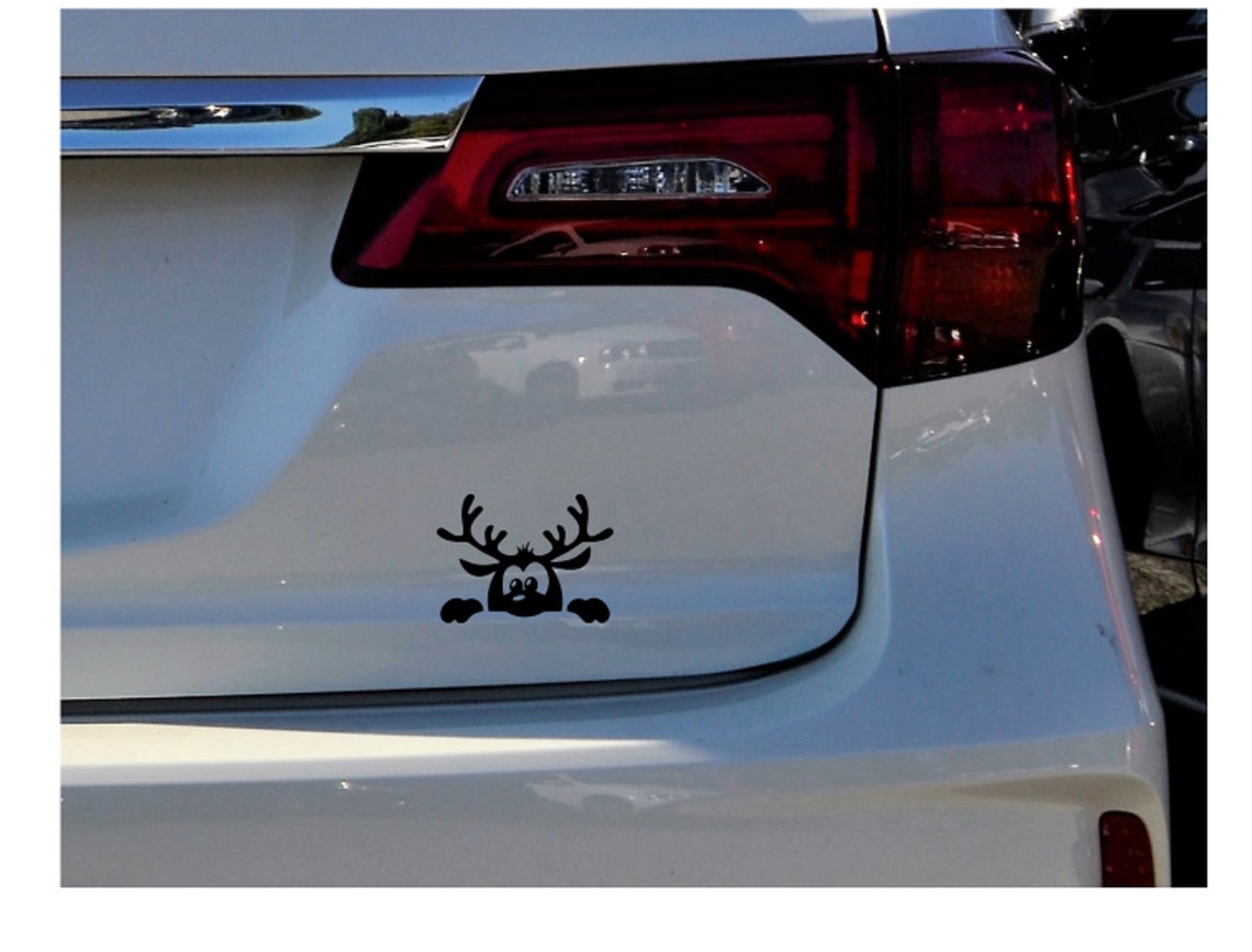 Reindeer Looky-loo Christmas Vinyl Sticker, Car Truck Window Decal - Etsy