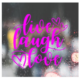 Live Laugh Love Hearts Vinyl Sticker Decal for Car, Truck, Window ...