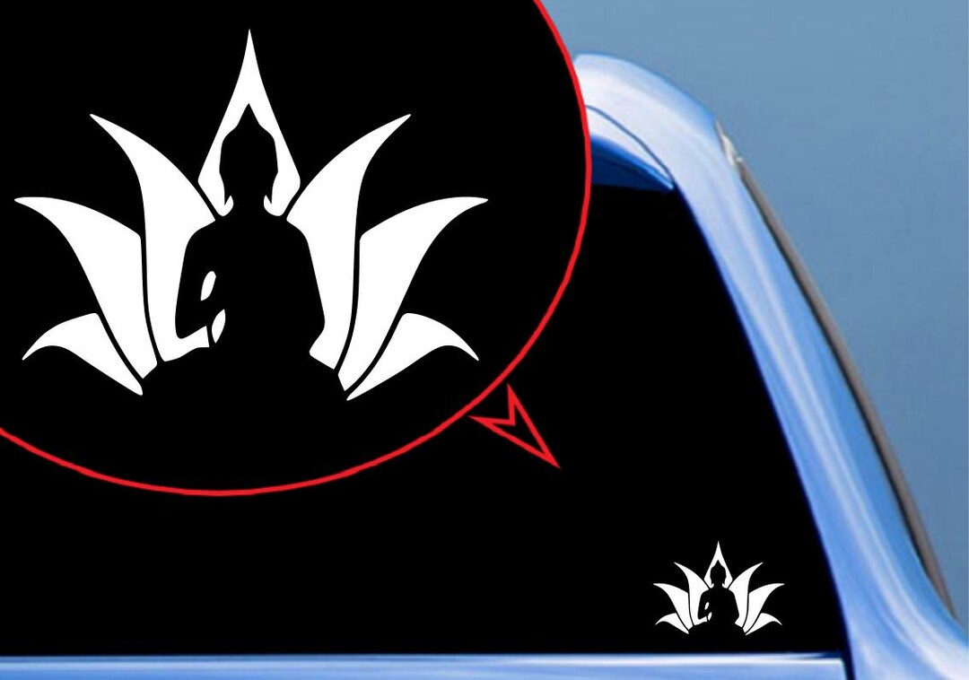 Buddha Lotus Flowers Vinyl Sticker Decal for Car, Truck, Window, Bumper ...