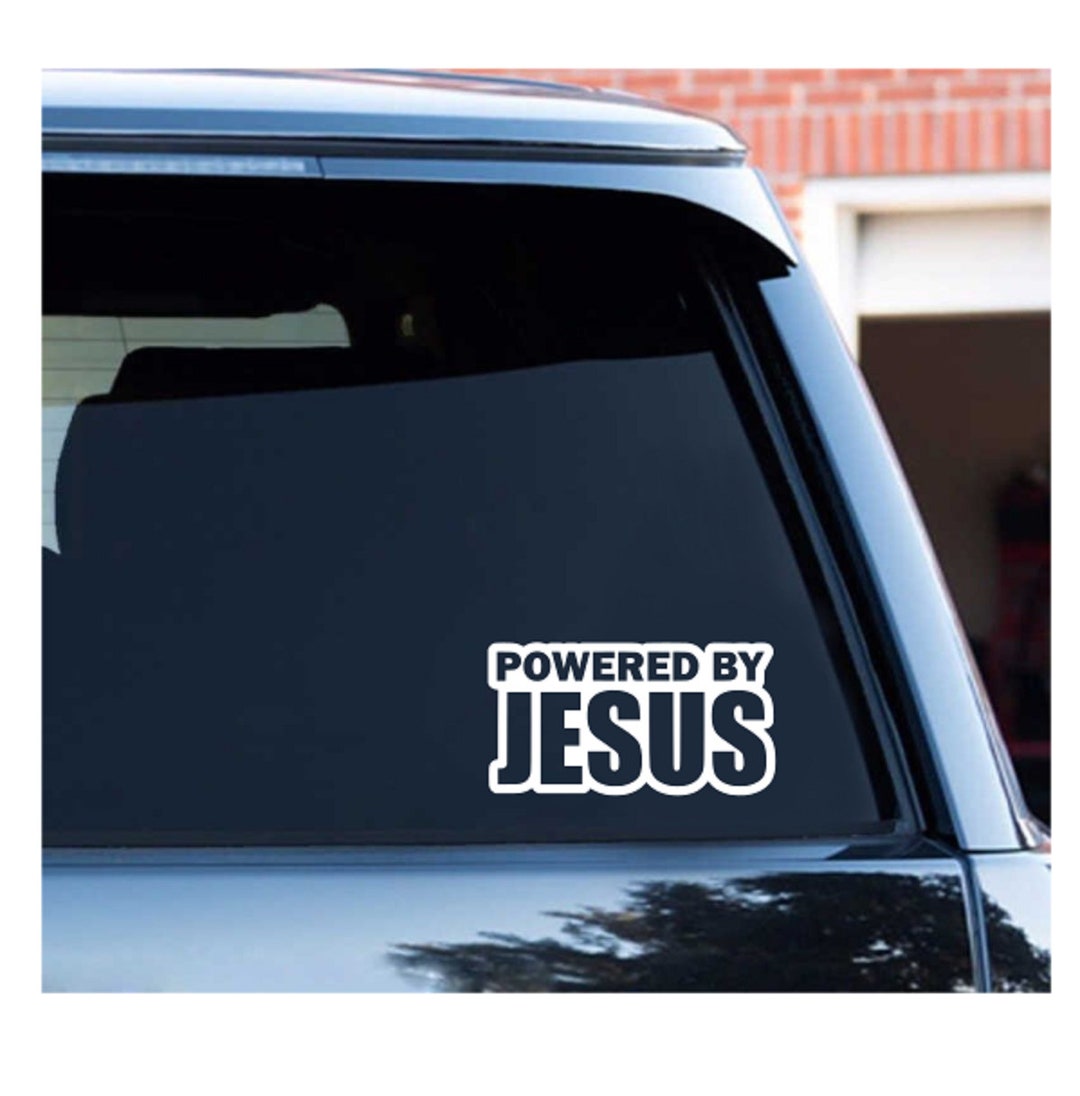 Custom Decal POWERED BY JESUS Vinyl Sticker Decal for Car, Truck ...