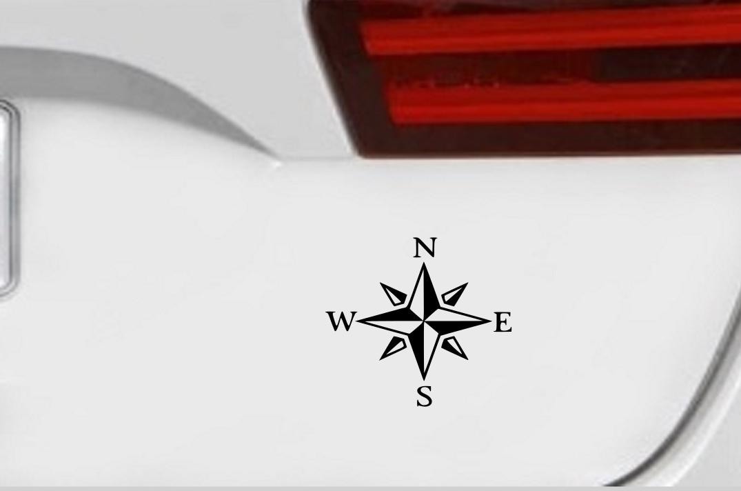 L Compass Nautical Star Vinyl Sticker Decal for Car, Truck, Window ...