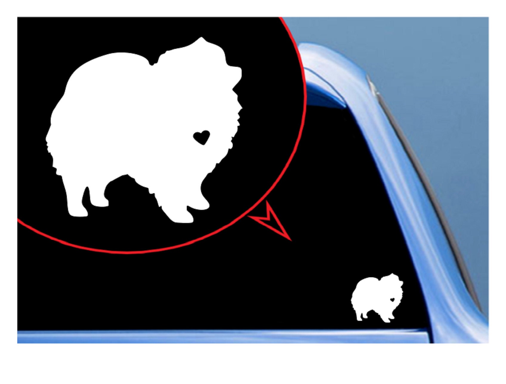 Pomeranian Heart Vinyl Sticker Decal for Car, Truck, Window, Bumper ...