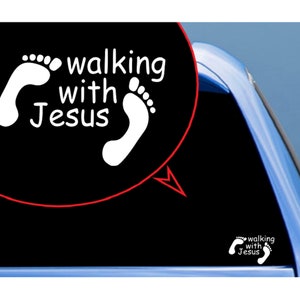 Walking With Jesus Footprints Vinyl Sticker Decal for Car, Truck ...