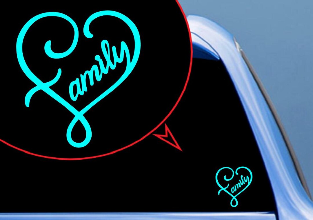 Family Infinity Heart Vinyl Decal Sticker, Car Window Decor - Etsy