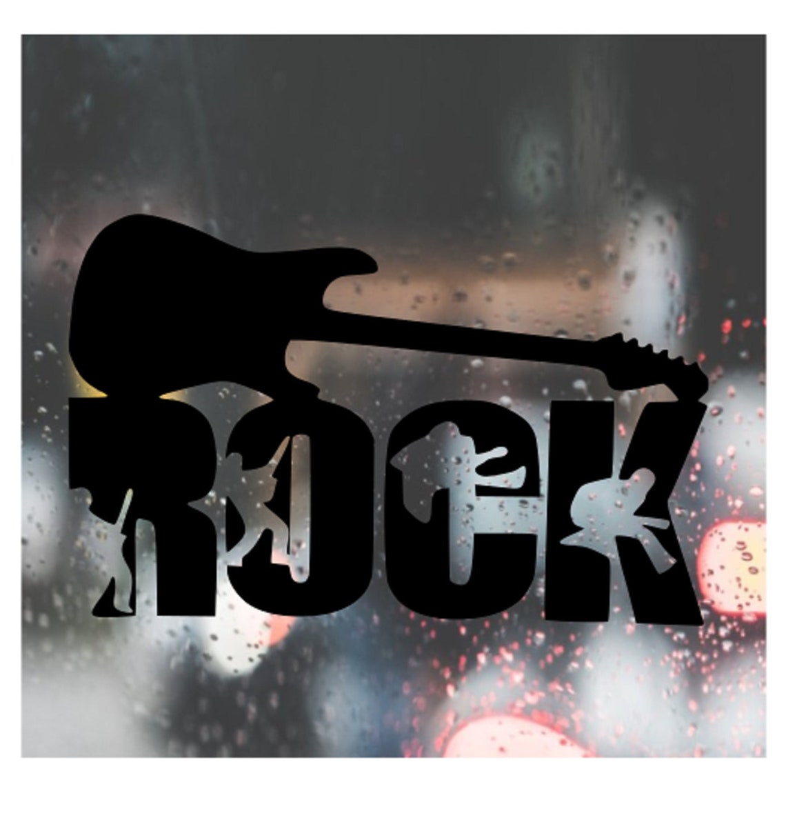 Custom Decal ROCK GUITAR Vinyl Sticker Decal for Car, Truck, Window ...
