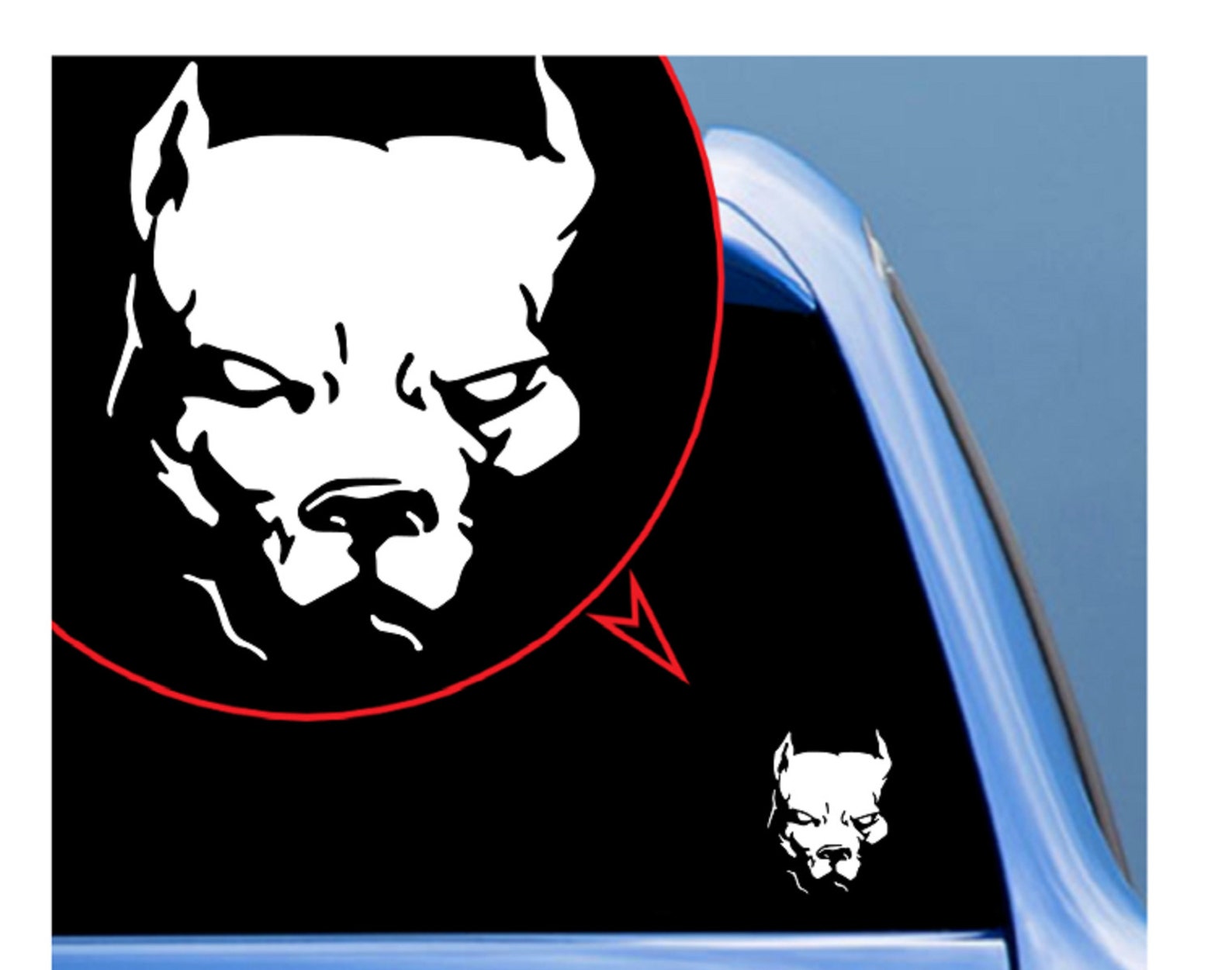 Decal for Pitbull, Black and White Pitbull Vinyl Sticker Decal for Car ...