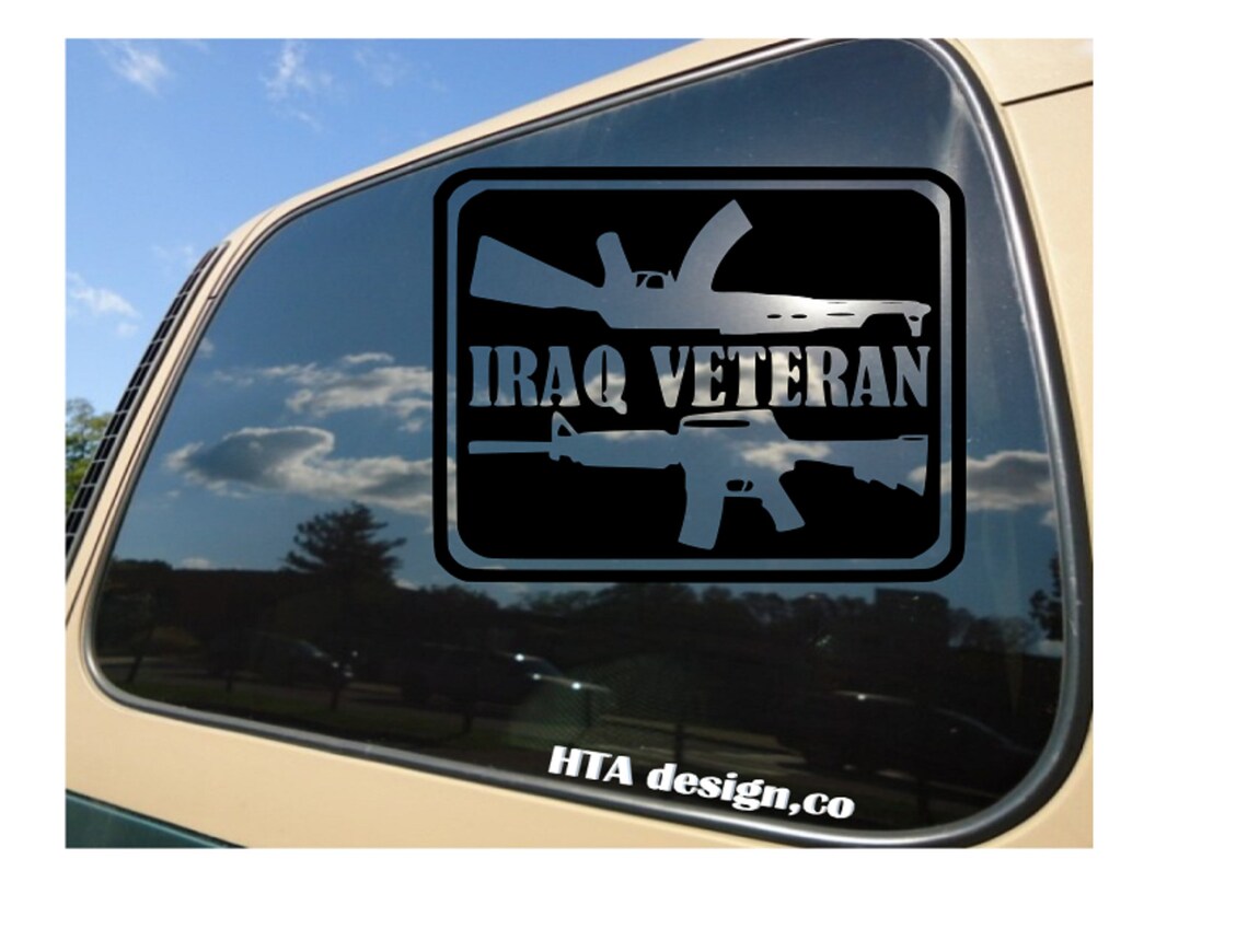 Decal for IRAQ veteran with rifles Vinyl Sticker Decal for | Etsy
