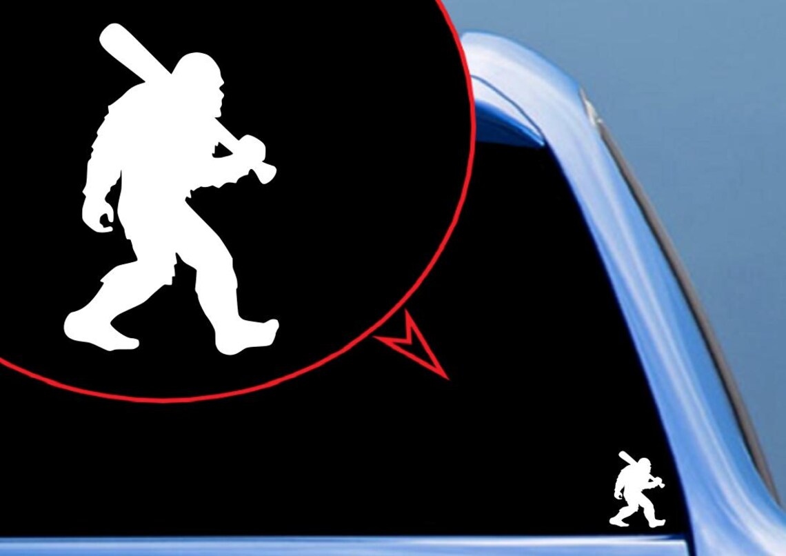 Bigfoot Baseball Bat Bigfoot Sasquatch Vinyl Sticker Decal for Car ...