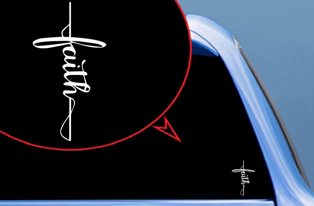 God Faith Cross Vinyl Sticker Decal for Car, Truck, Window, Bumper ...