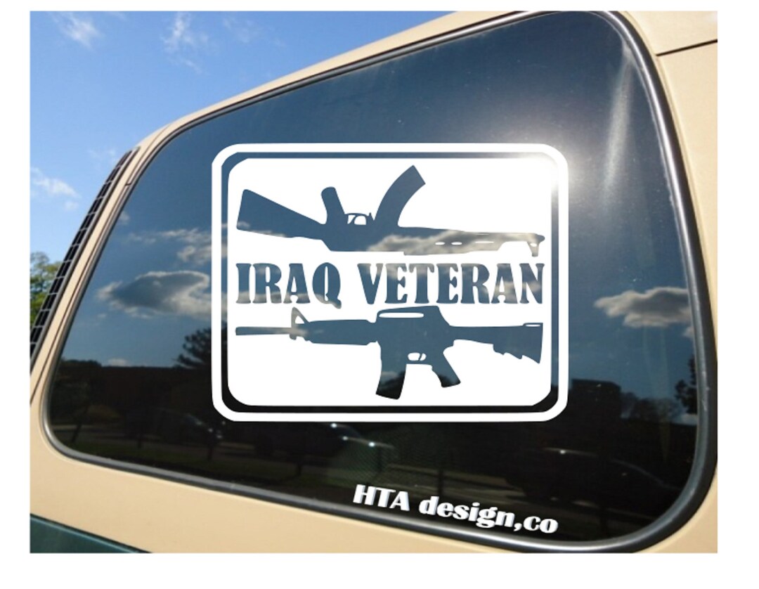 Decal for IRAQ Veteran With Rifles Vinyl Sticker Decal for Car, Truck ...
