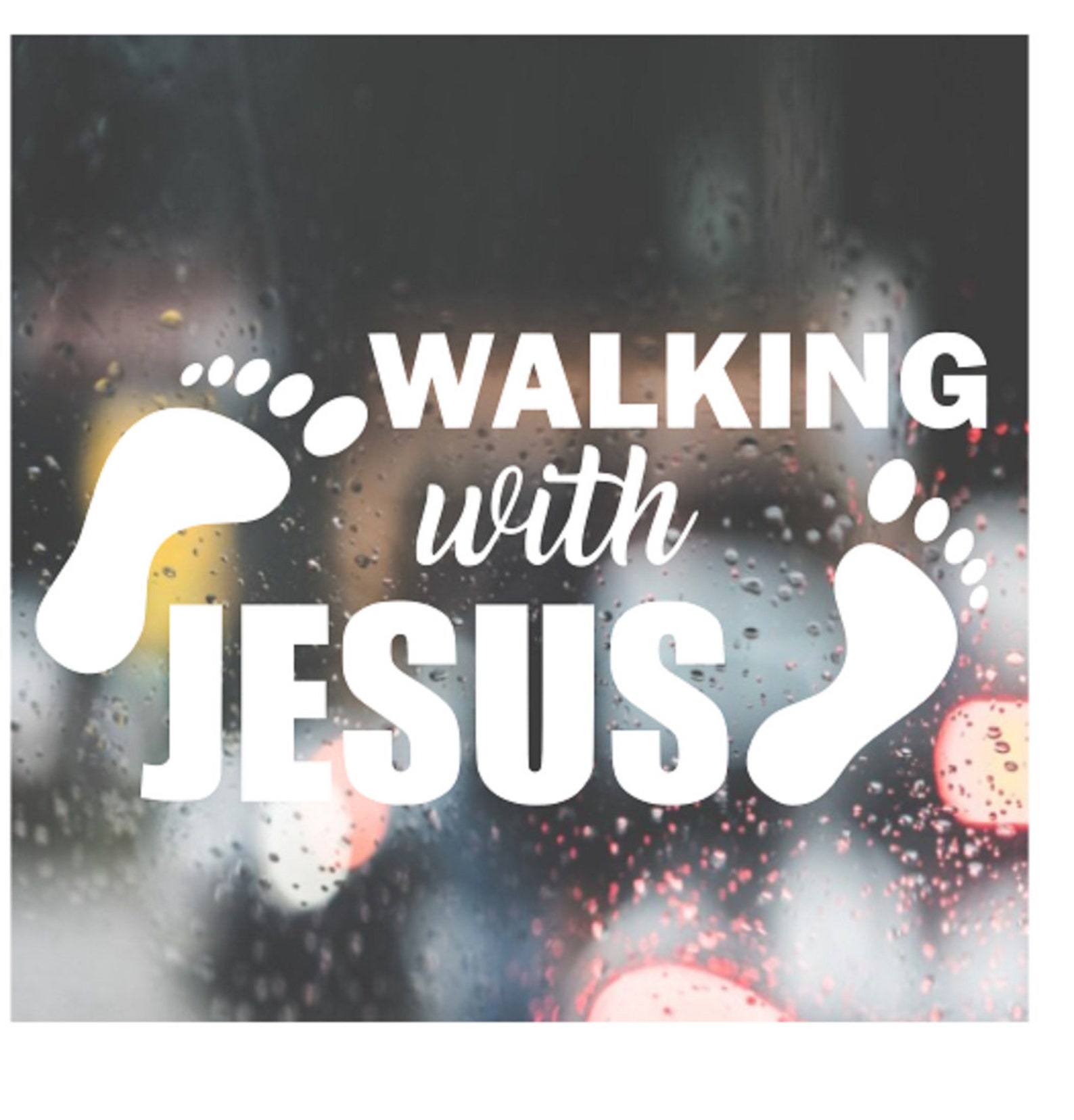 Custom Decal Walking With Jesus , Christian Vinyl Sticker Decal for Car ...