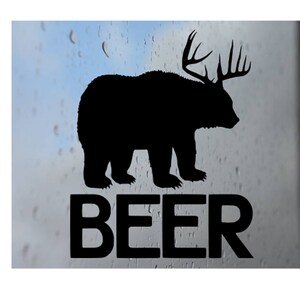 Bear With Antlers Vinyl Decal Sticker for Car, Laptop - Etsy