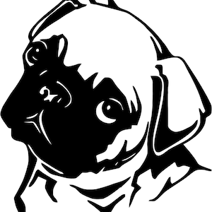 Pug Face Vinyl Decal Sticker, Car Window Decor - Etsy