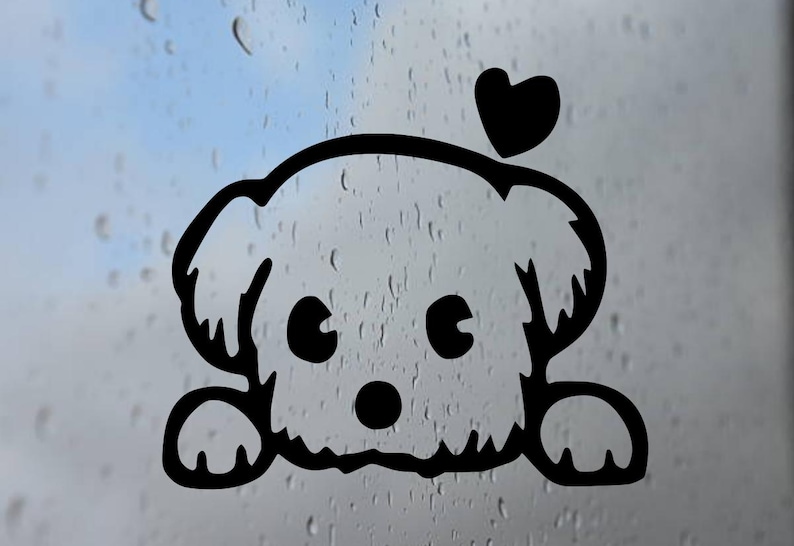 Cute Dog Heart Vinyl Decal, Car, Laptop, Home Decor - Etsy
