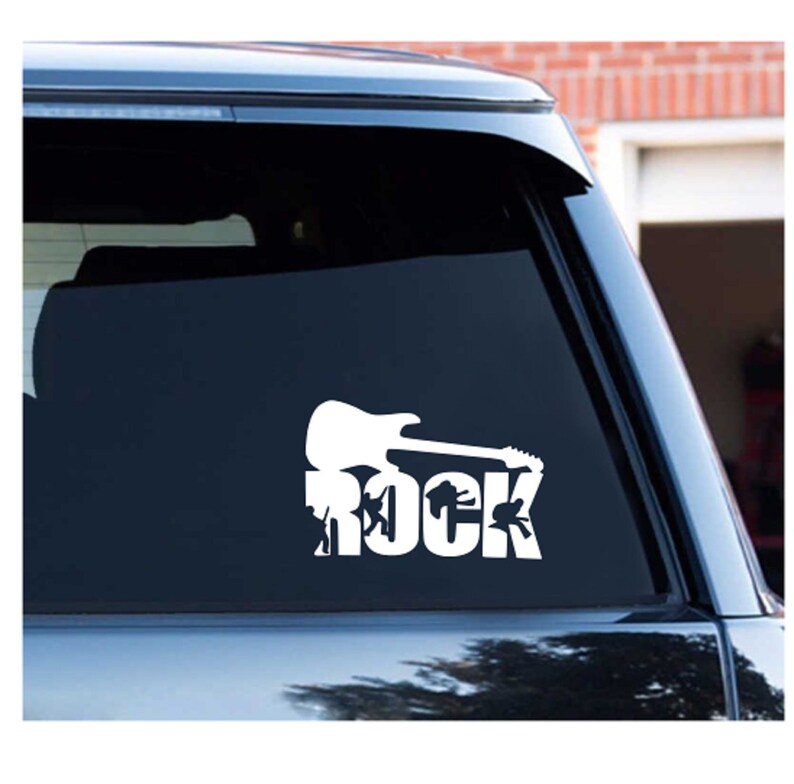 Custom Decal ROCK GUITAR Vinyl Sticker Decal for Car, Truck, Window ...