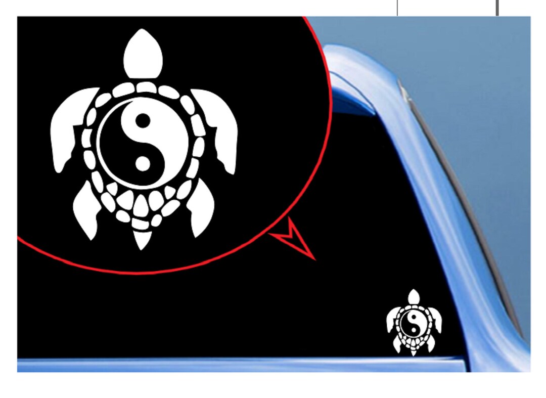 Sea Turtle Yin Yang Vinyl Sticker Decal for Car, Truck, Window, Bumper ...