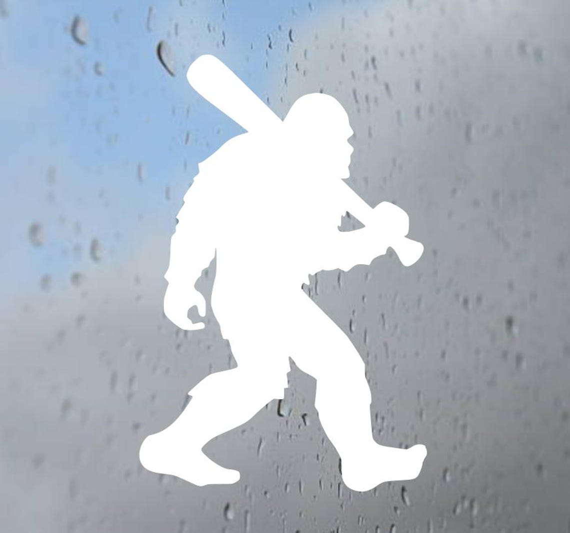 Bigfoot Baseball Bat Bigfoot Sasquatch Vinyl Sticker Decal for Car ...