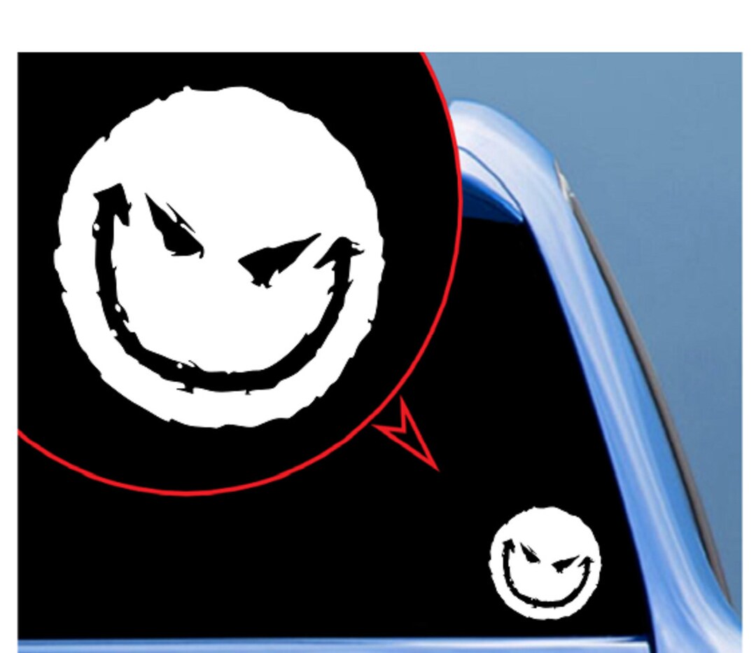 Custom Decal EVIL SMILEY FACE / Vinyl Sticker Decal for Car, Truck ...