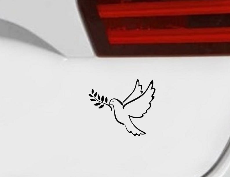 Symbol Dove Peace Vinyl Sticker Decal for Car, Truck, Window, Bumper ...