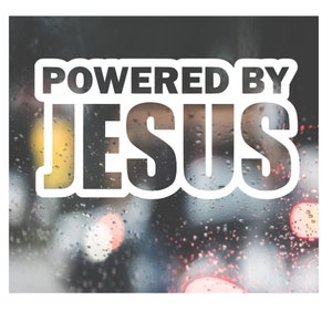 Custom Decal POWERED BY JESUS Vinyl Sticker Decal for Car, Truck ...